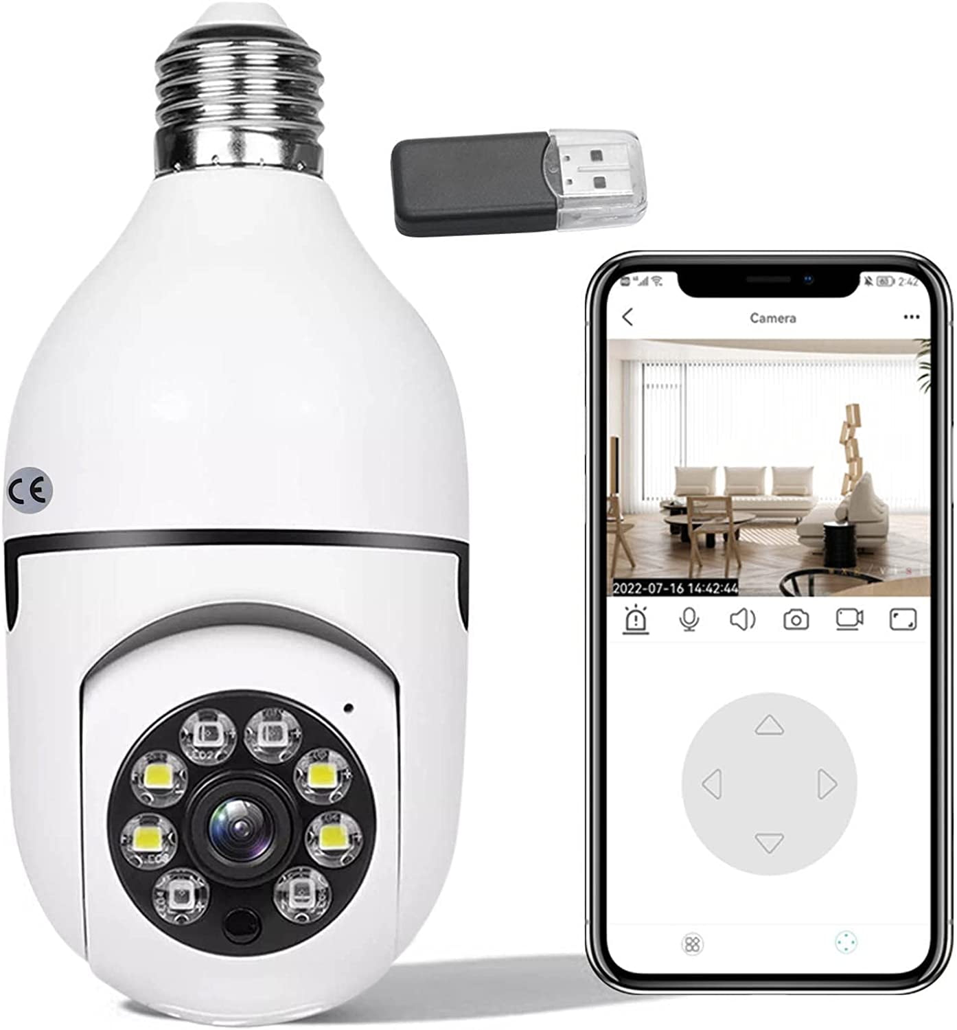 MORESEC Light Bulb Security Camera for Home Security Outside, Wireless ...