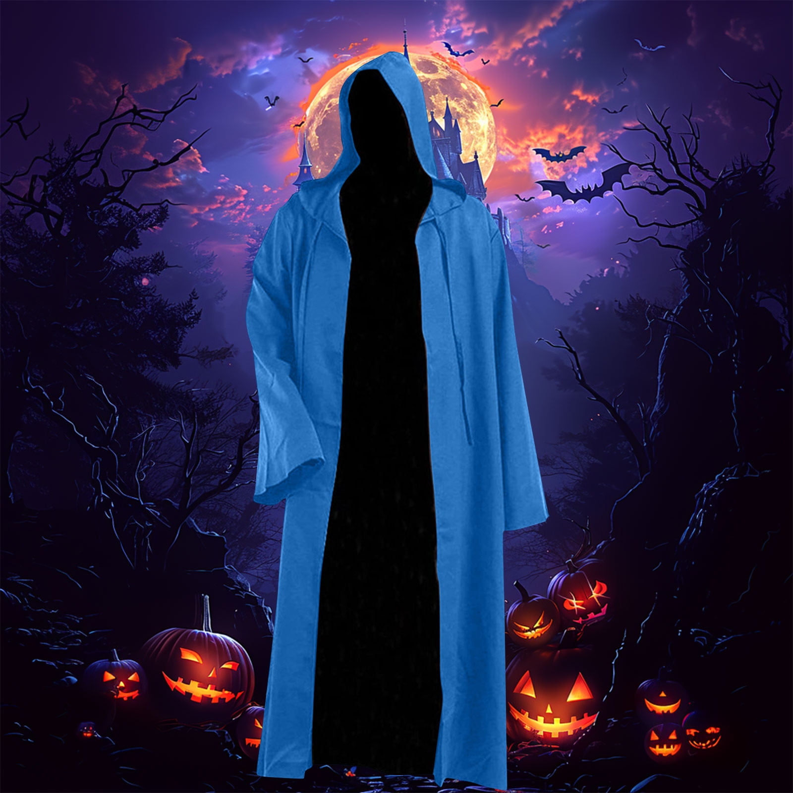 MORESEC Renaissance Costume Adult, Hooded Monk Robe Priest Costume ...