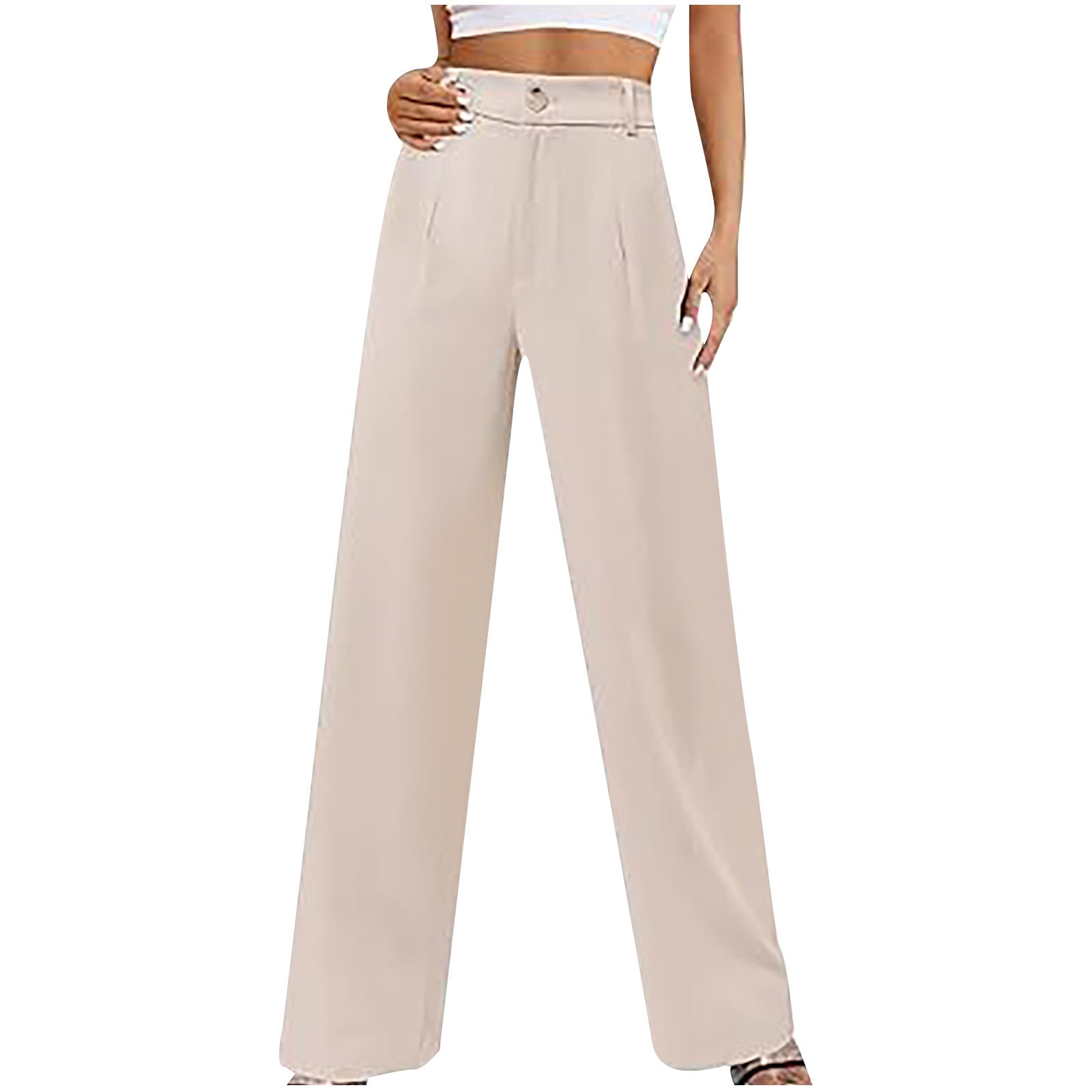 MORESEC Women's Wide Leg Pants Office Suit Pants High Waist Long ...