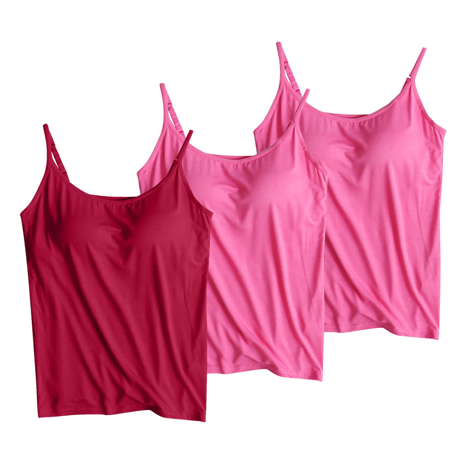 MORESEC Workout Tank Tops Woman Built In Bra Racerback Basic Tank ...