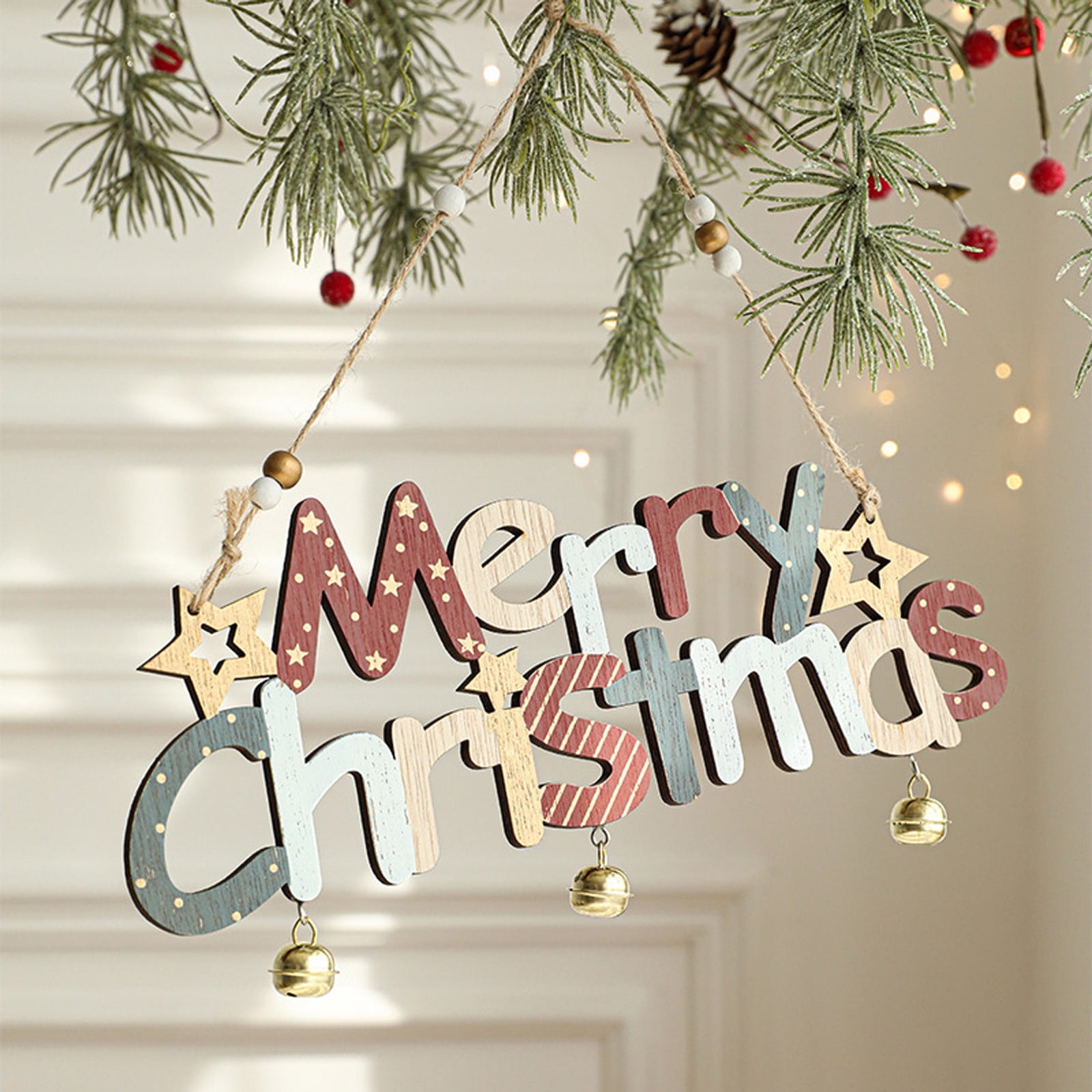 MORESEC XUld Home Wooden Christmas Tree Top Hanging Star DIY Decoration ...