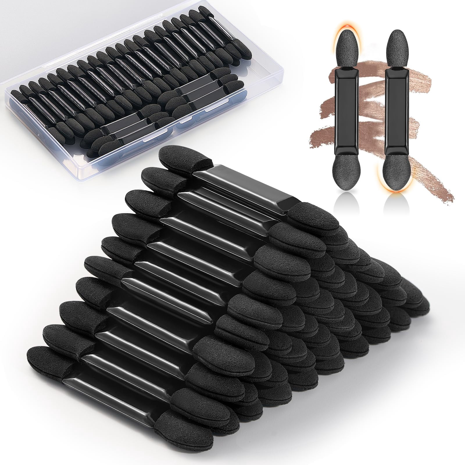 MORGLES 50Pcs Double Ended KEF16 Eyeshadow Applicators Sticks with ...