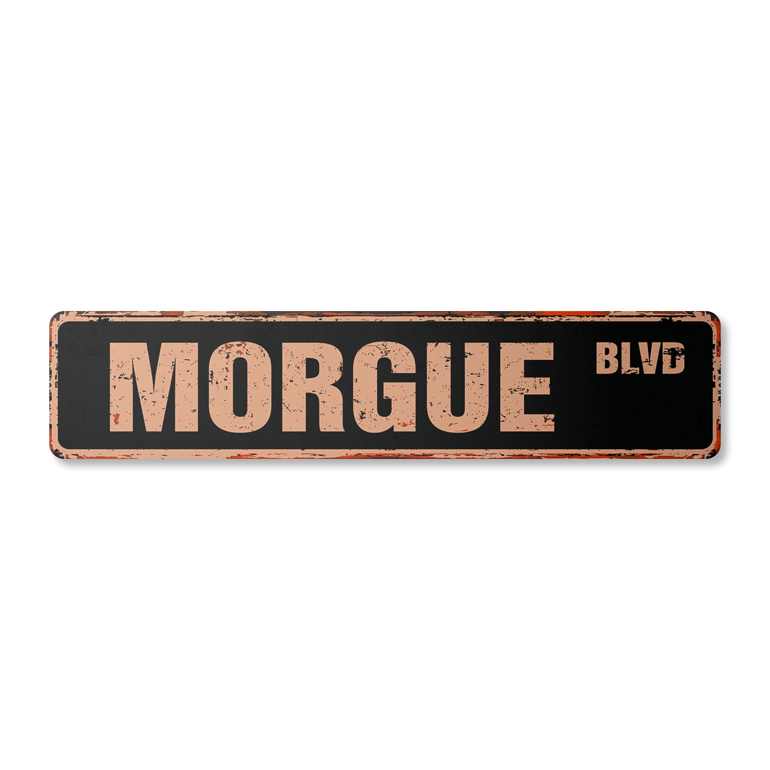 MORGUE Vintage Plastic Street Sign dead death attendant DOA Medical ...