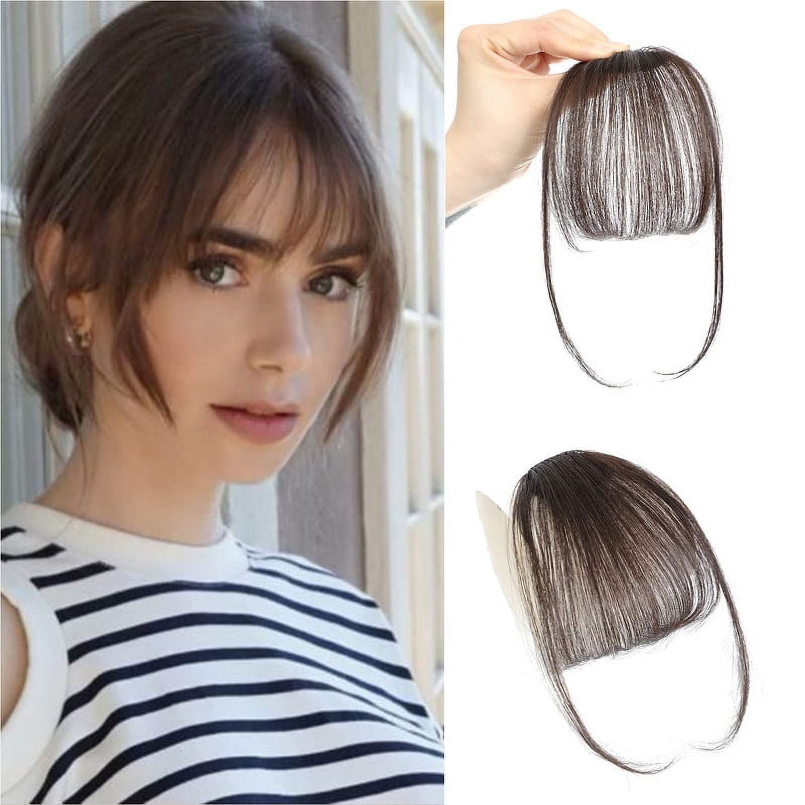 MORICA Real Human Hair Clip in Bangs, Wispy Fake Bangs, Hair Extensions ...