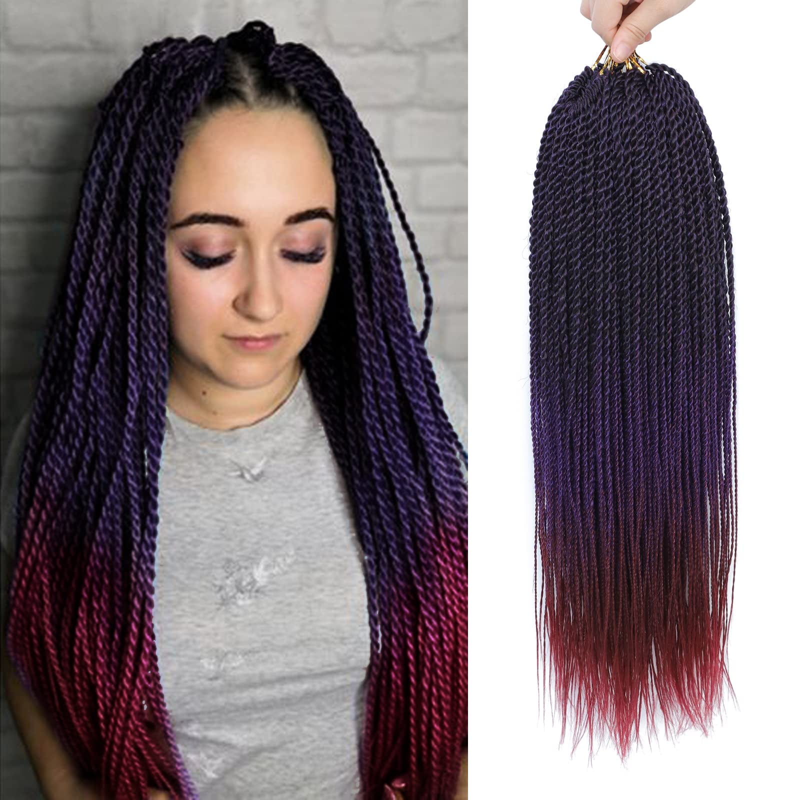 MORICA Crochet Hair Senegalese Twist 22 Inch 8 Packs Small Crochet Hair ...