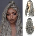 MORICA Gray Wig Long Silver Wigs for Women 28 inch Natural Wave ...