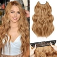MORICA Invisible Wire Hair Extensions 20 Inch Copper Brown Long Wavy ...