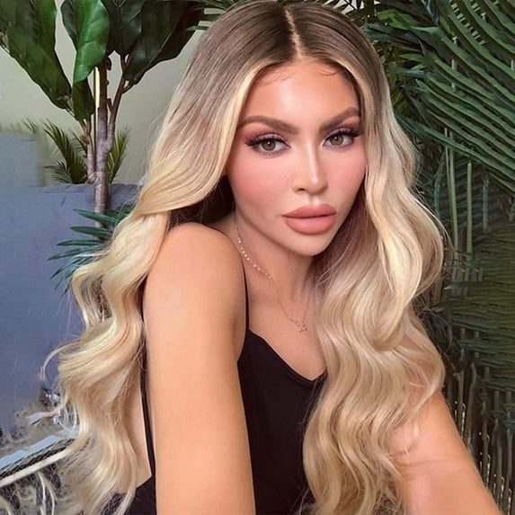 MORICA 26 Inch Long Wavy Lace Wig, Bleach Blonde, Natural Looking for ...