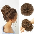 MORICA Messy Bun Hair Piece Wavy Curly Large Light Brown Hair Bun ...