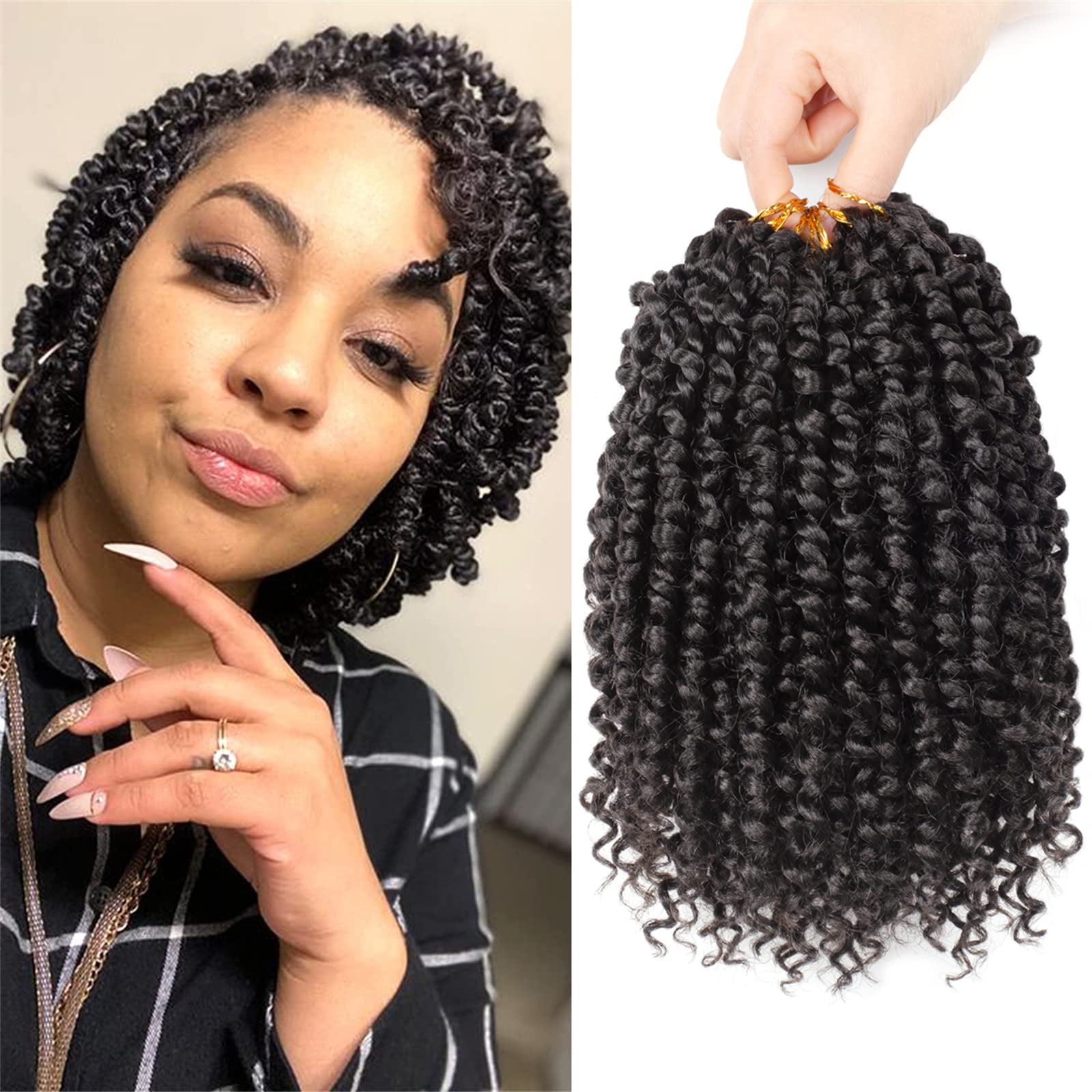 MORICA Passion Twist Hair 8 Packs 8 Inch Passion Twist Crochet Hair For ...