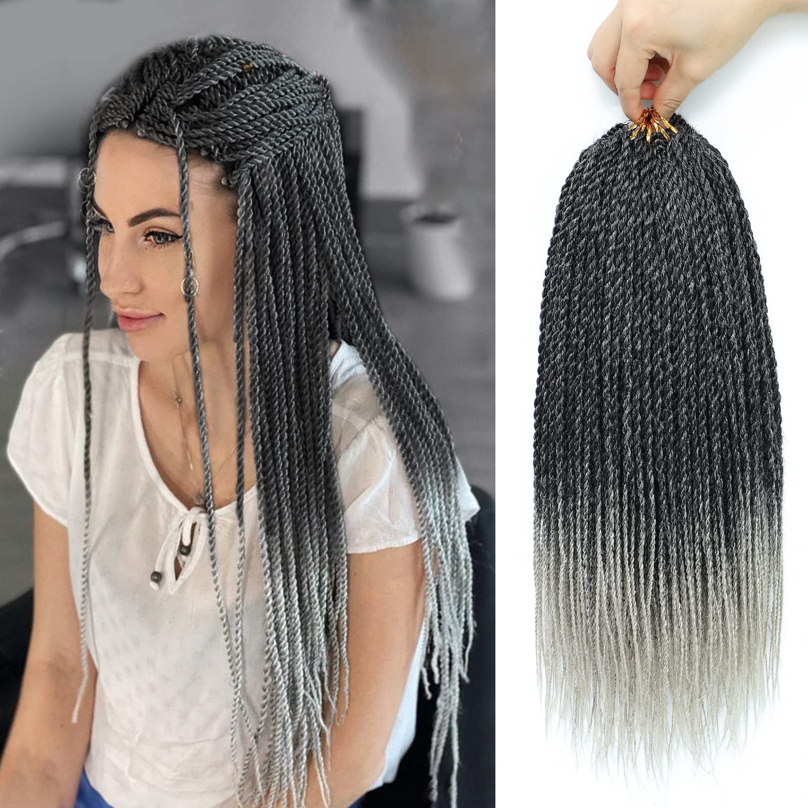MORICA Senegalese Twist Crochet Hair 8 Packs 14 Inch Small Crochet Hair ...