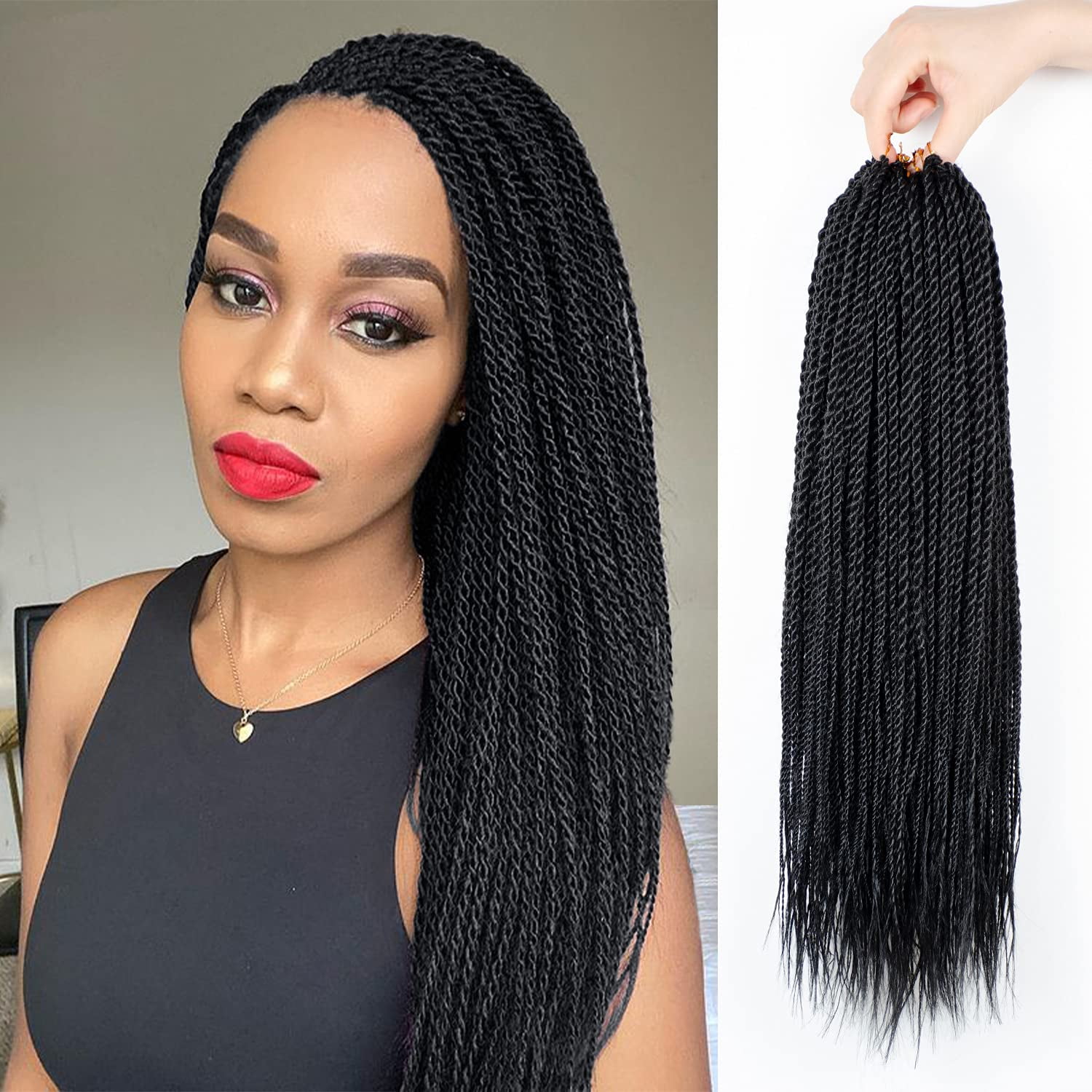 MORICA Senegalese Twist Crochet Hair 8 Packs 18 Inch Crochet Hair For ...