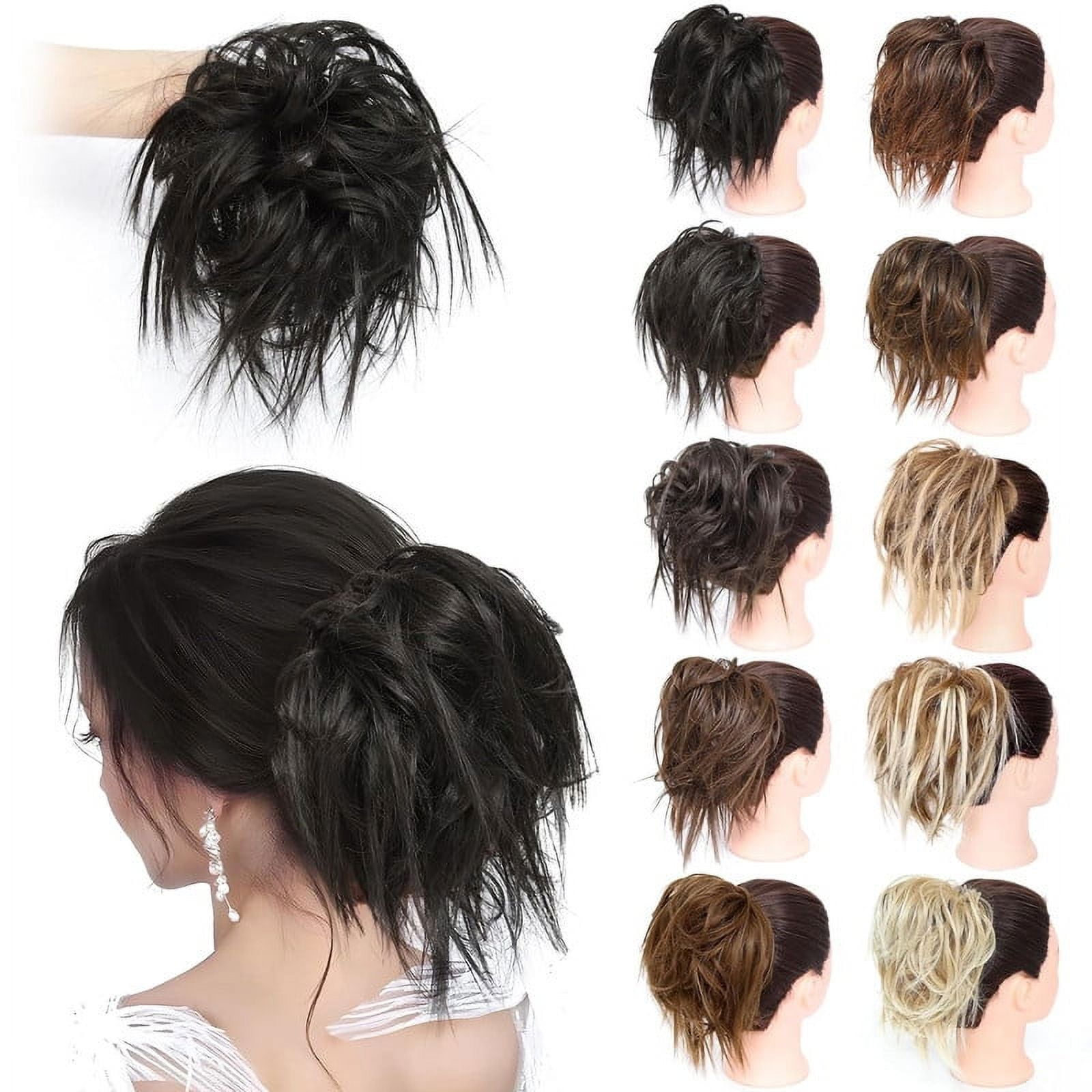 MORICA Tousled Updo Messy Bun Hair Piece Extension with Elastic Rubber ...