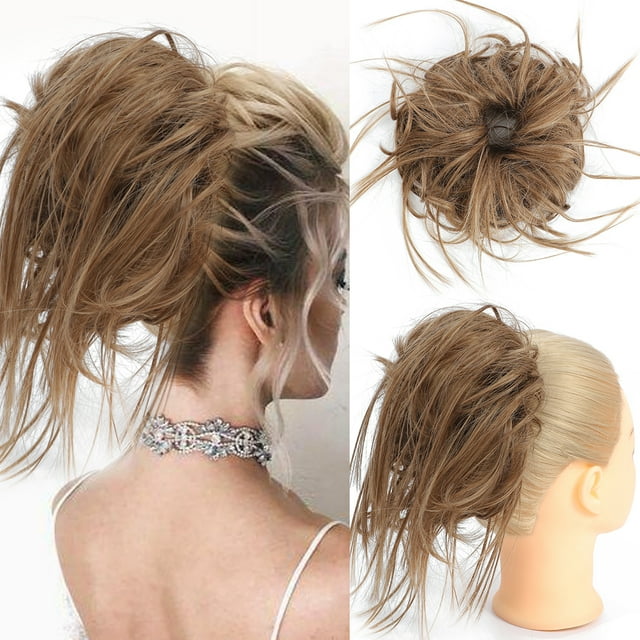 MORICA Tousled Updo Messy Bun Hair Piece Extension with Elastic Rubber ...