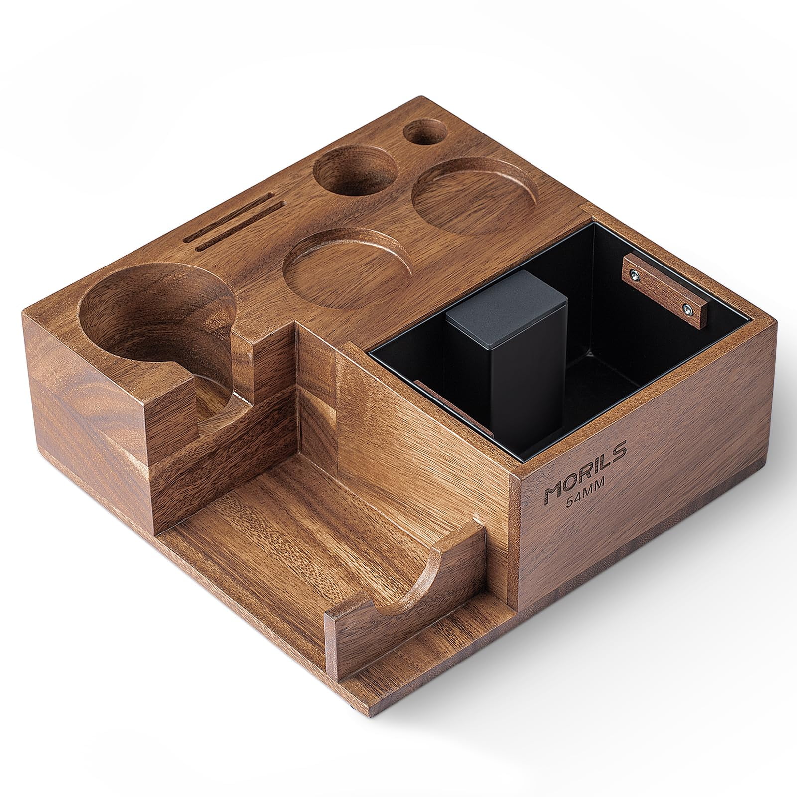 MORILS Premium Walnut Espresso Knock Box, 8-in-1 Espresso Coffee ...