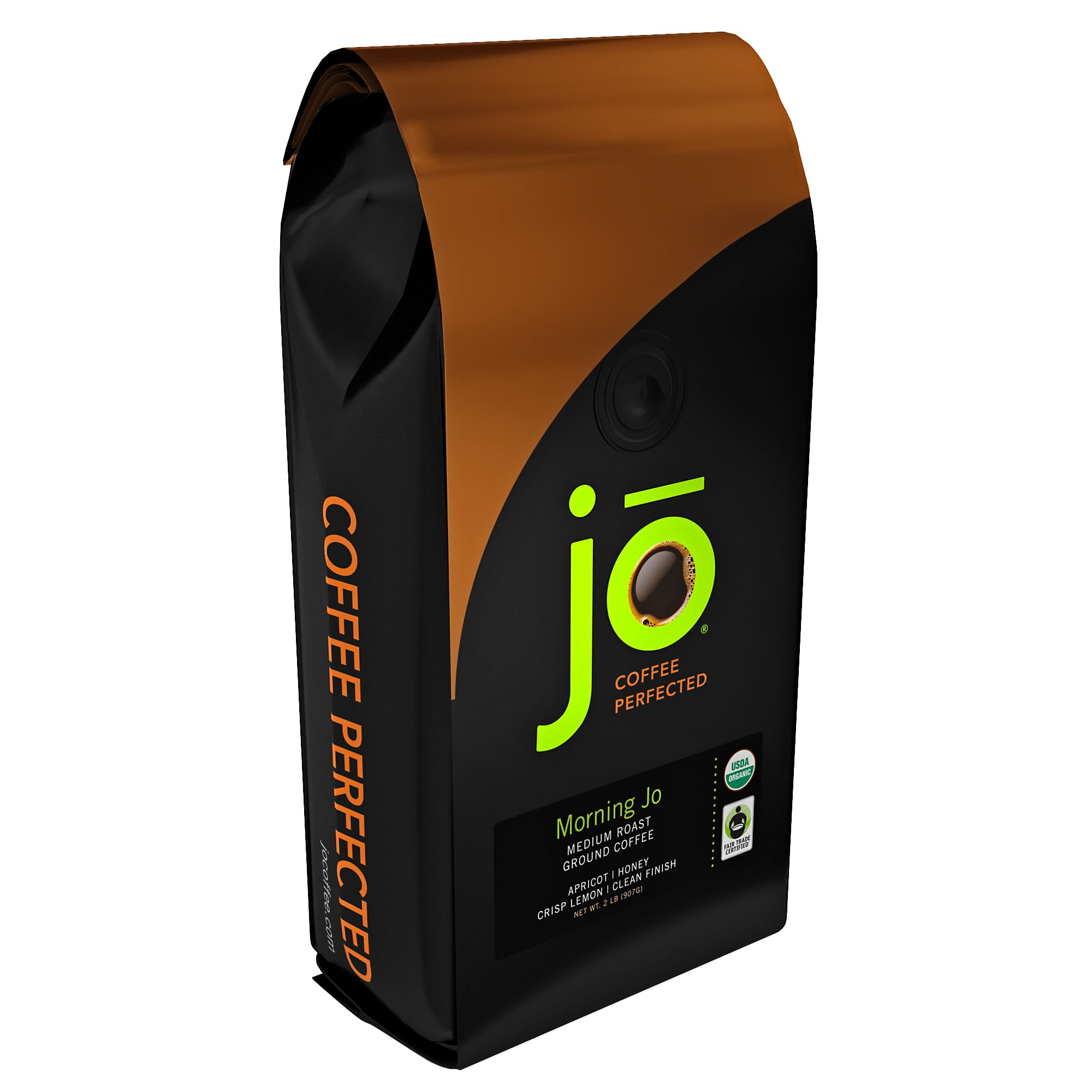 MORNING JO: 2 AJH3 lb, Organic Breakfast Blend Ground Coffee, Medium Roast, Fair Trade Certified ...