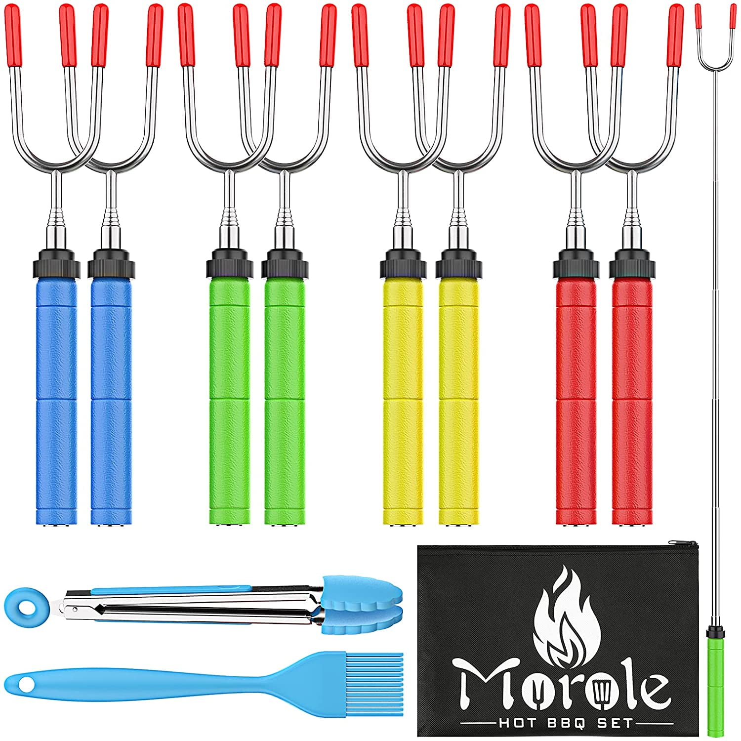 MOROLE 11PCS Marshmallow Roasting Sticks, Smores Skewers Telescopic ...