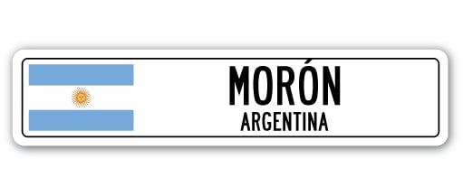 MORON ARGENTINA Street Sign Argentinian flag city country road wall ...
