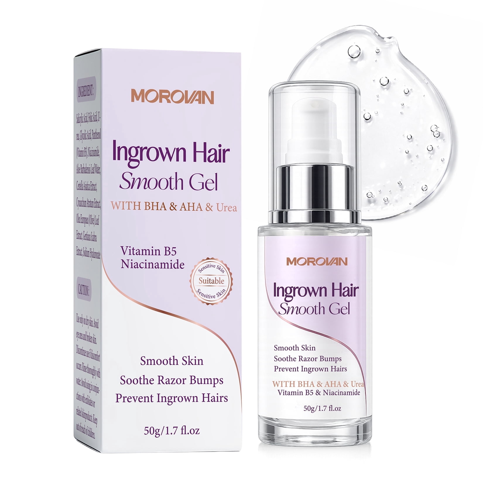 MOROVAN Ingrown Hair Treatment Gel for Women Bikini Area Underarm Razor ...