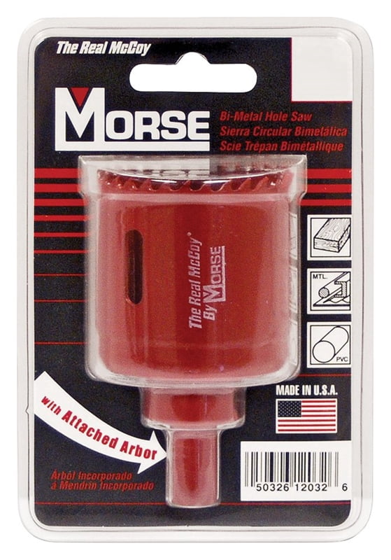 MORSE MHSA33C/TAC33 Hole Saw, 2-1/16 in Dia, 1-15/16 in D Cutting, 3/8 ...