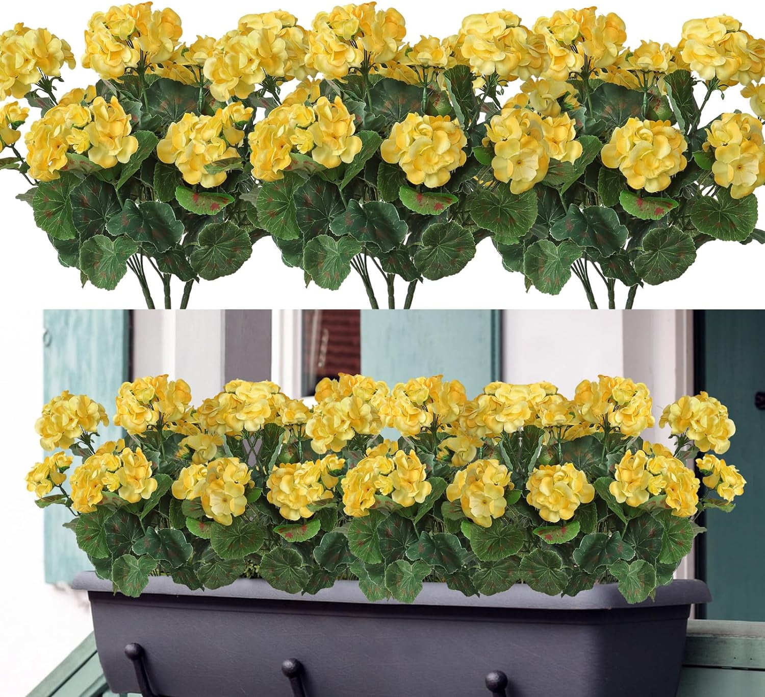 MORTTIC 14" Artificial Silk Geranium Wedding Bouquet (4 Count ...