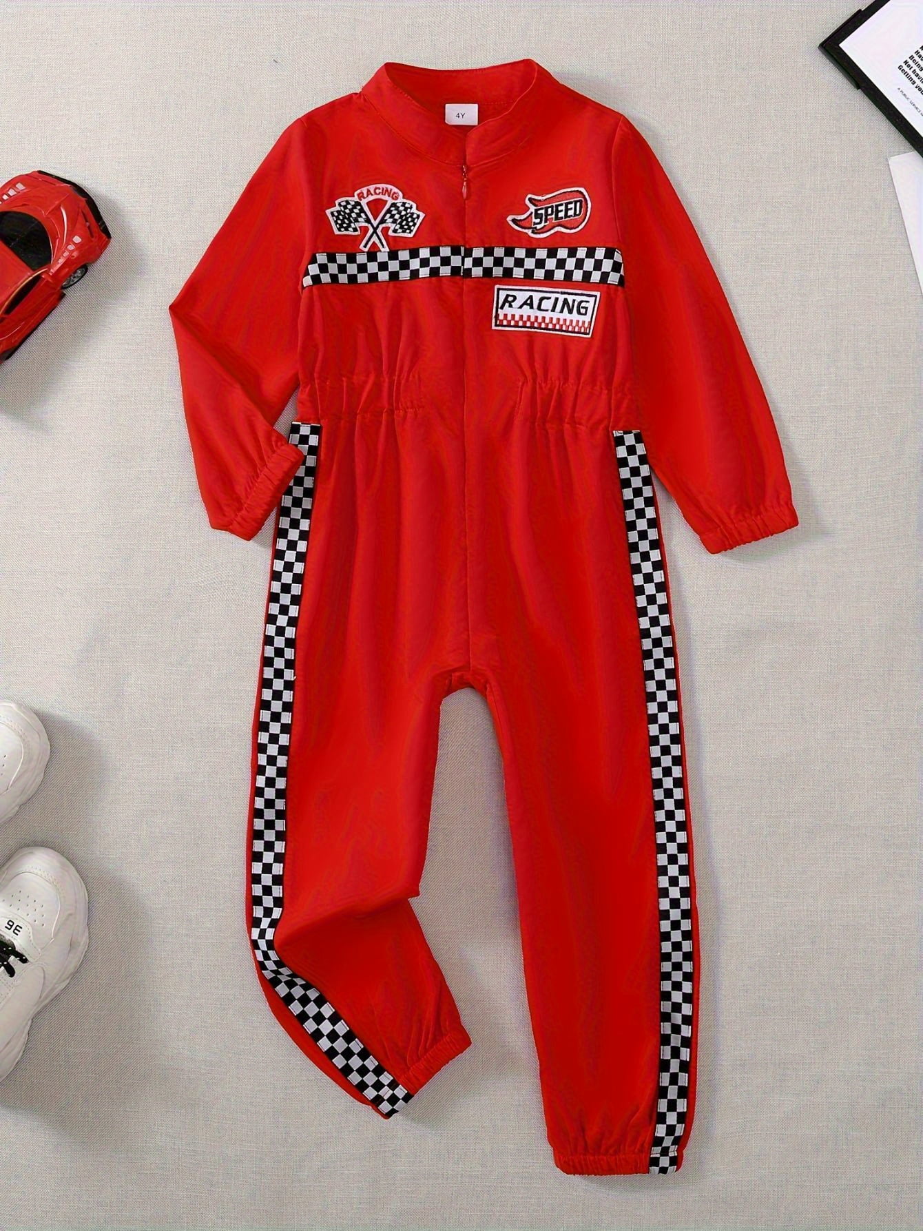 MORTTIC Toddler Girls Boys Racing Driver Jumpsuit, Racer Outfit ...