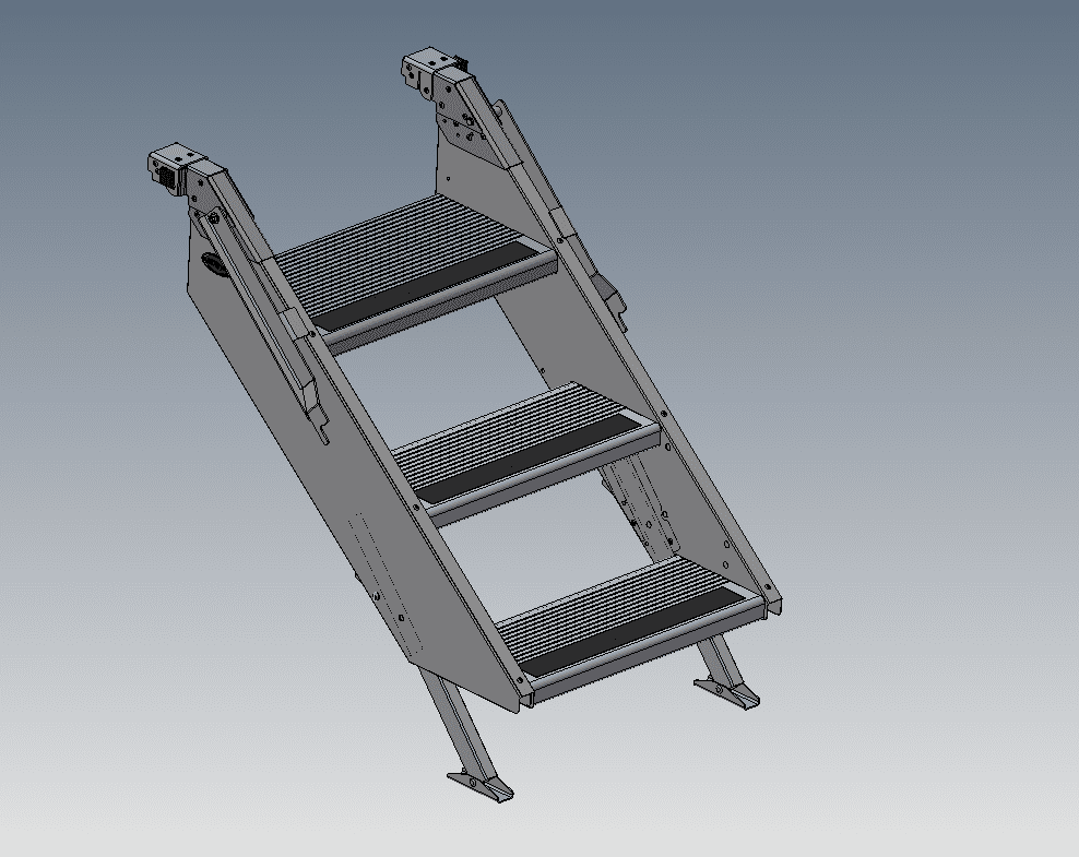 MorRyde STP224 3 Step Top Mounted Patio Entry Step, Black & Aluminum ...