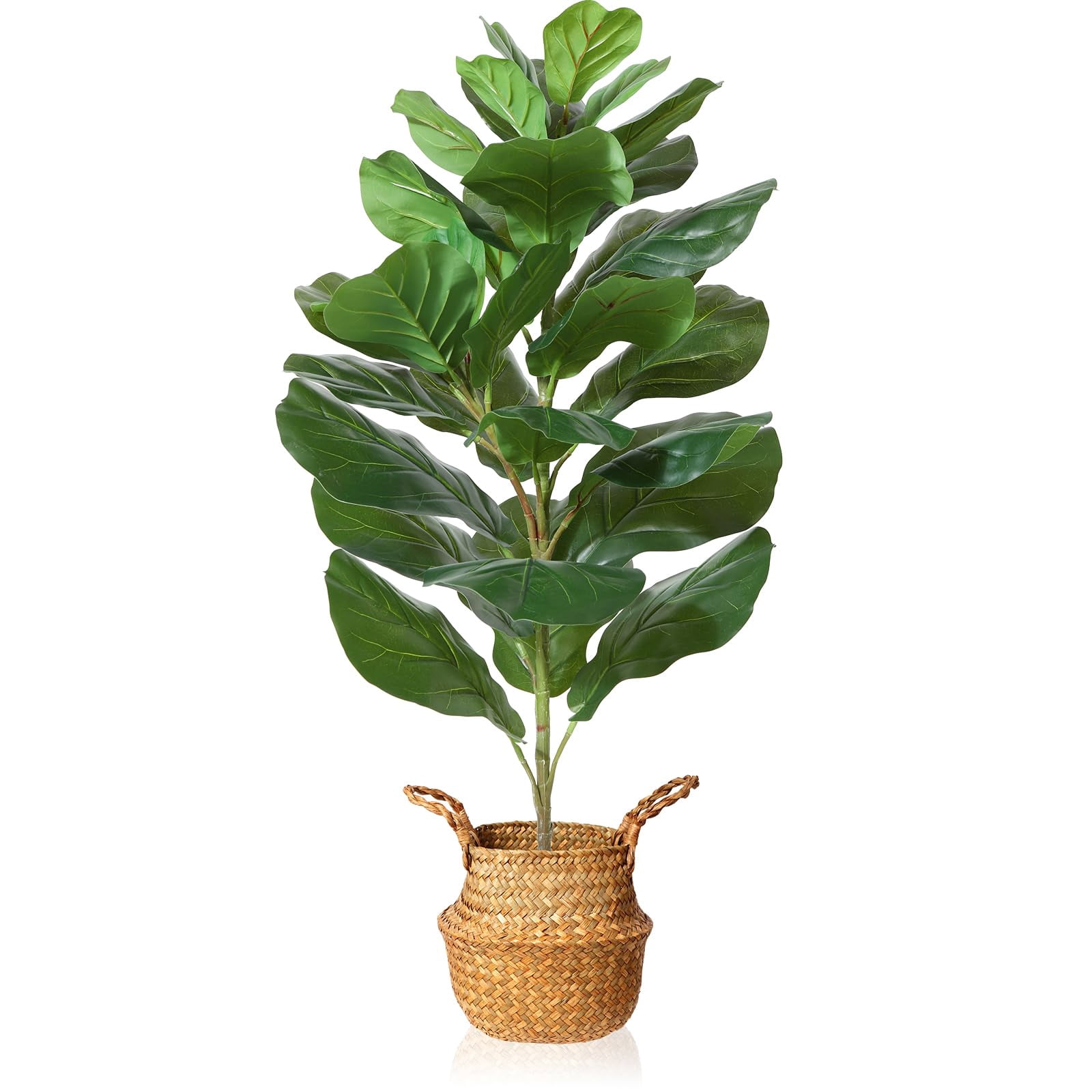 MOSADE Artificial Fiddle Leaf Fig Tree 37Inch Fake Potted Ficus Lyrata ...