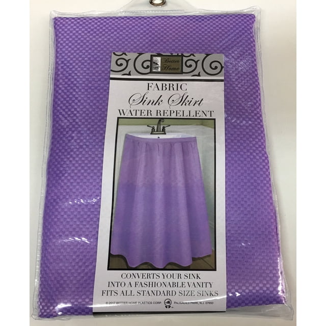 Better Home Lavender Fabric Sink Skirt Water Repellent Standard Size ...