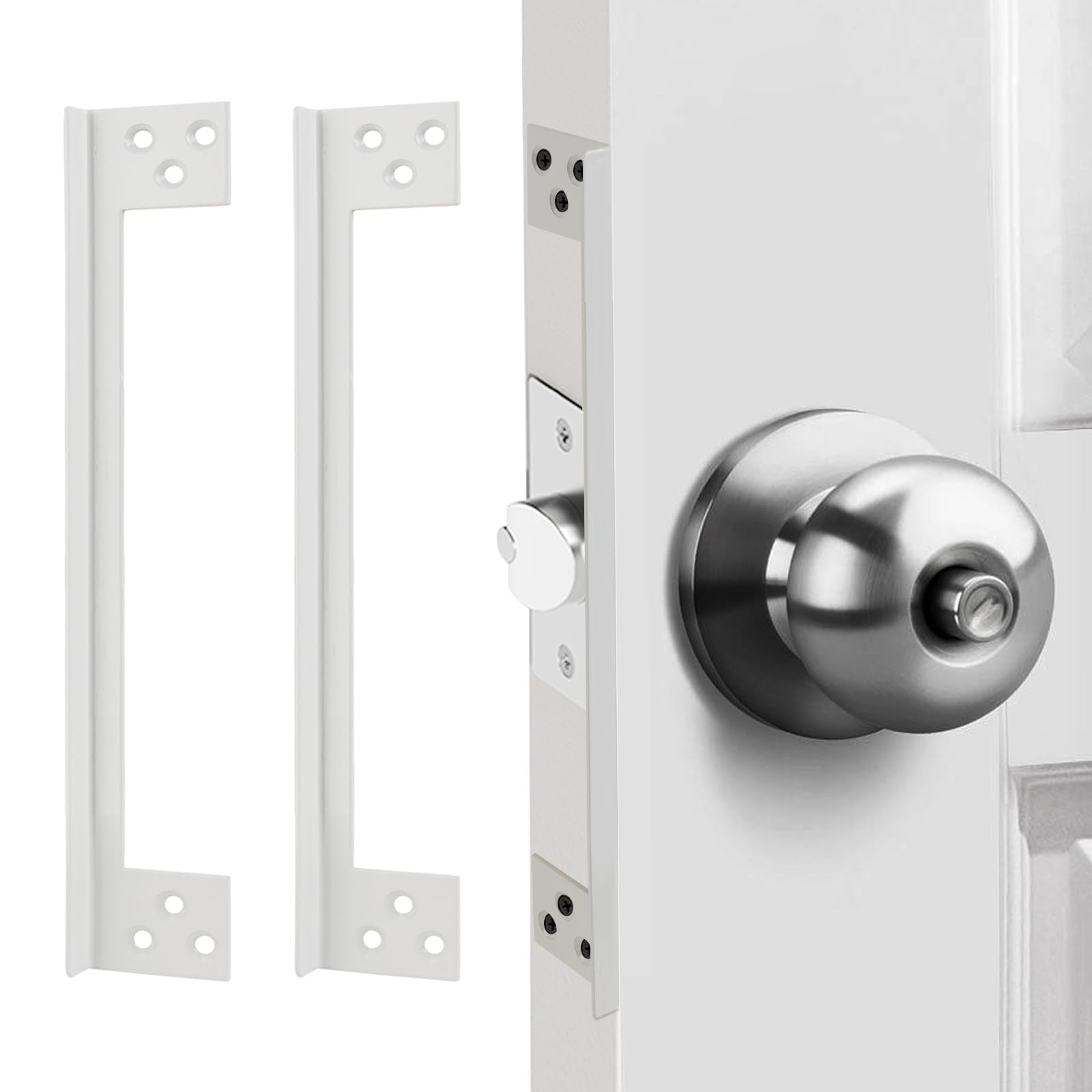 MOSECYOU Outswing Door Latch Guard Plates, Latch Shield, Protector ...