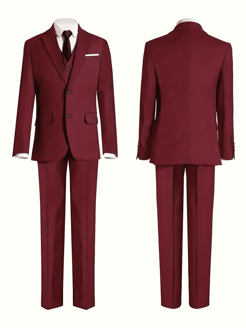 MOSEDOU Boys Suits Slim Fit Dress Clothes Ring Bearer Outfit 5pcs ...