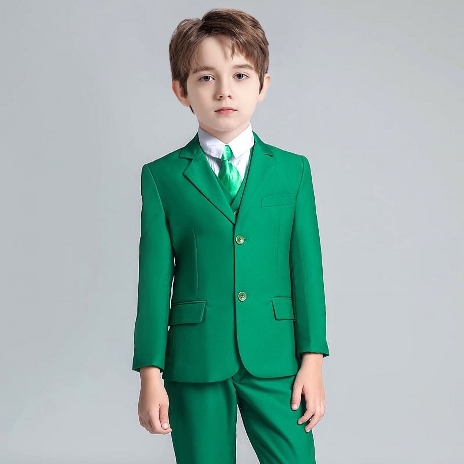 MOSEDOU Boys Suits Slim Fit Dress Clothes Ring Bearer Outfit 5pcs ...