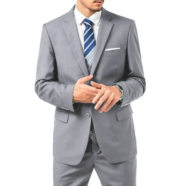 MOSEDOU Men's 3Pcs Oversized Solid Suit Jacket + Suit Pants+waistcoat ...