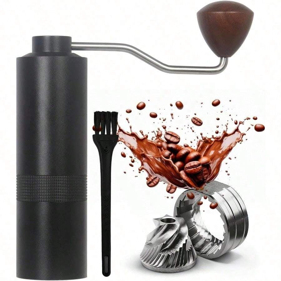 MOSENLR Portable Manual Coffee Grinder - Conical Burr With 5 Adjustable ...