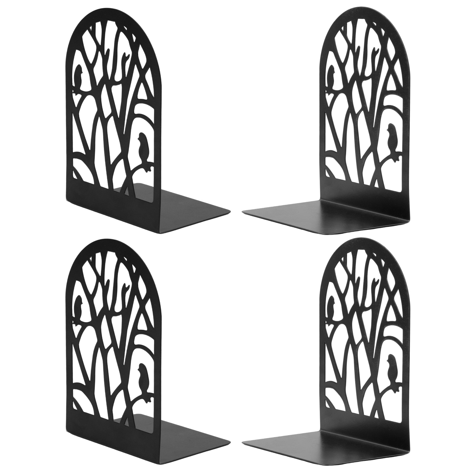 MOSENSE Bookends for Shelves Decorative, 2 Pair Modern Design Metal ...