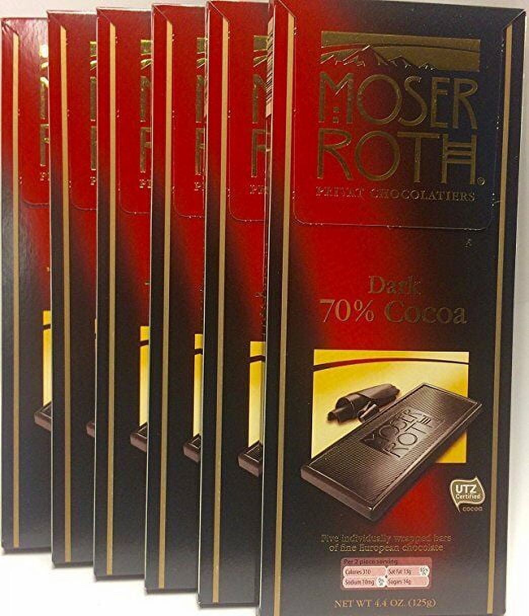 MOSER ROTH German Dark Chocolate Bars (70% Cocoa)-Boxed 6 Pack ...