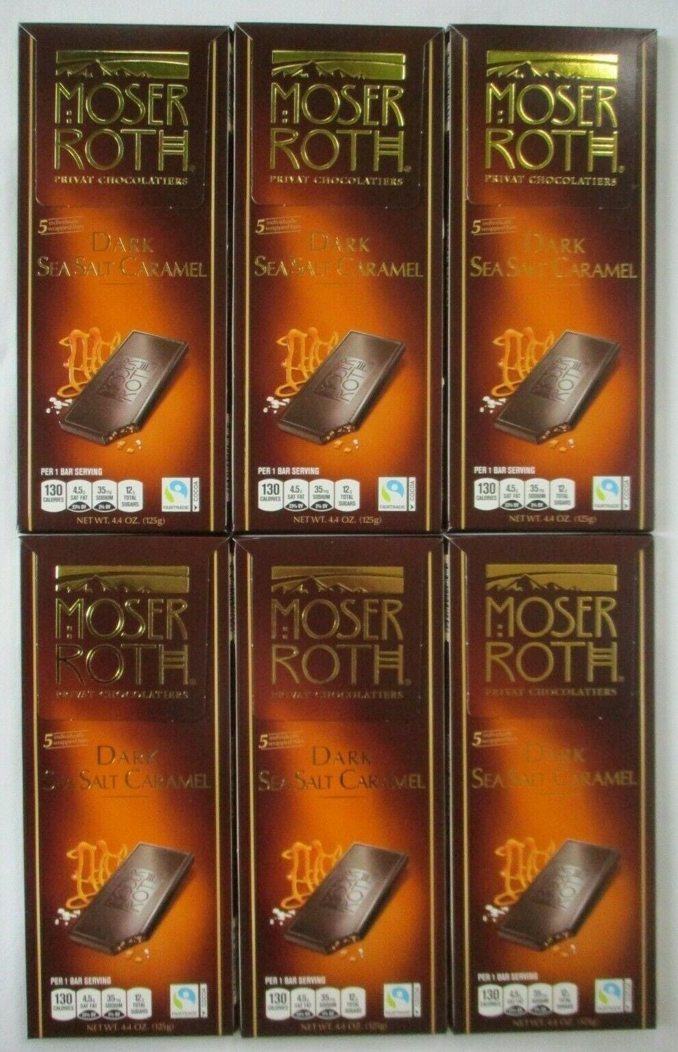 MOSER ROTH German Dark/Sea Salt/Caramel Chocolate Bars (6 Pack ...