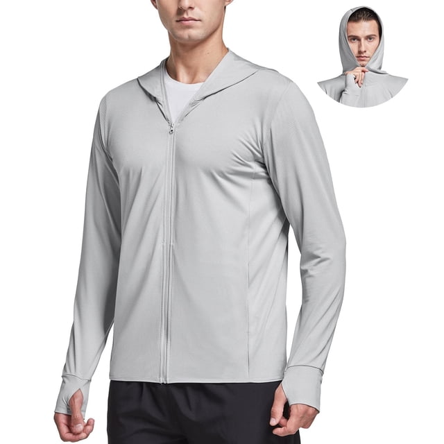 MOSEYEYOO Men's UPF 50+ UV Full Zip Sun Protection Jacket Hoodie with ...
