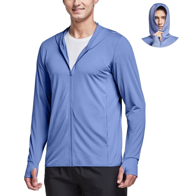 MOSEYEYOO Men's UPF 50+ UV Full Zip Sun Protection Jacket Hoodie with ...