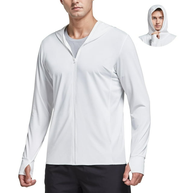 MOSEYEYOO Men's UPF 50+ UV Full Zip Sun Protection Jacket Hoodie with Pockets Lightweight ...