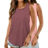 MOSHU 2 Pack Tank Tops for Women Loose Fit Summer Sleeveless Plus Size ...
