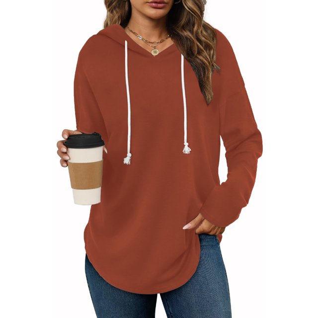 MOSHU Casual Hoodies for Women Loose Fit Drawstring Hooded Womens ...