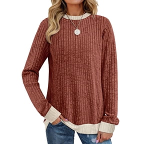 Fantaslook Long Sleeve Shirts for Women Casual Tunic Tops Dressy Crew ...