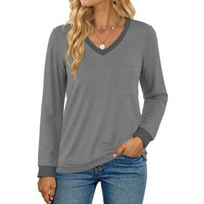Women's Long Sleeve V Neck Tees