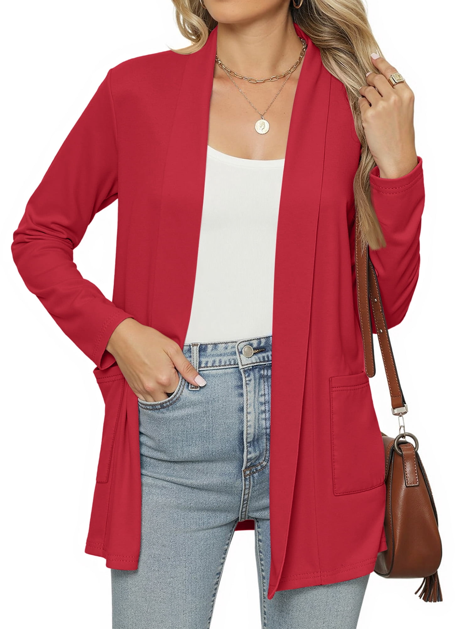 MOSHU Lightweight Cardigans for Women Long Sleeve Open Front Tops ...