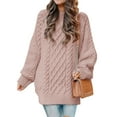 MOSHU Oversized Sweaters for Women Cable Knit Chunky Pullover Sweater ...