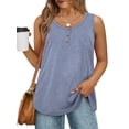 MOSHU Plus Size Tank Tops for Women Henley Sleeveless Shirts Summer ...