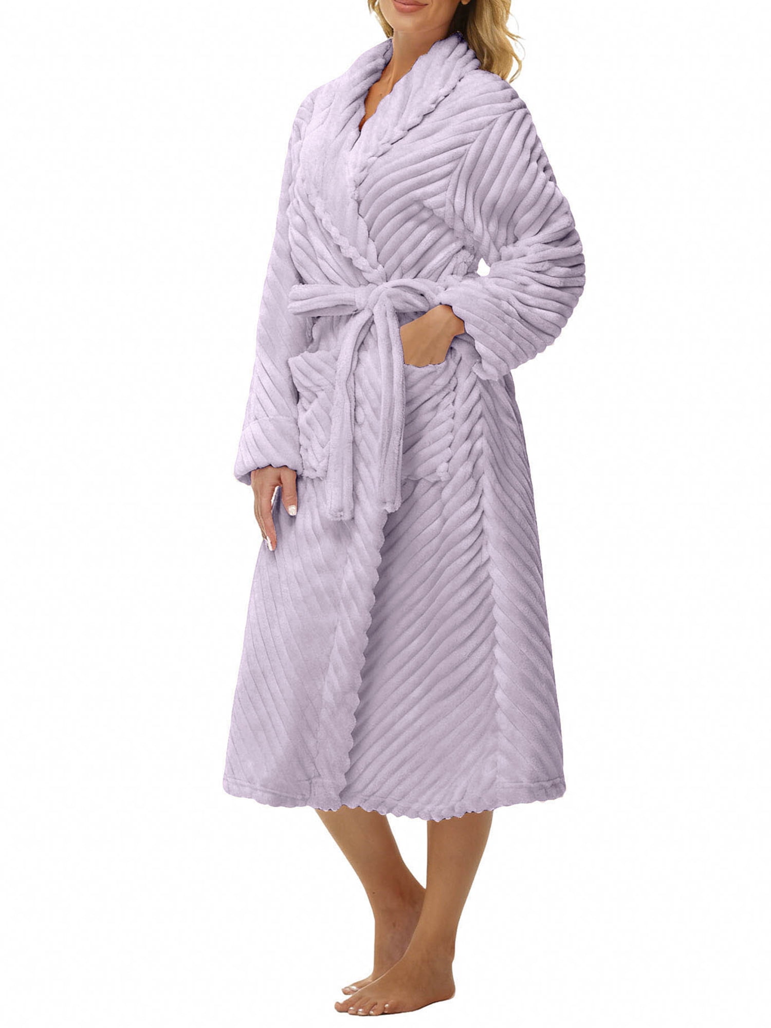 MOSHU Premium Robes for Women Super Soft Cozy Fleece Womens Robe Plush ...