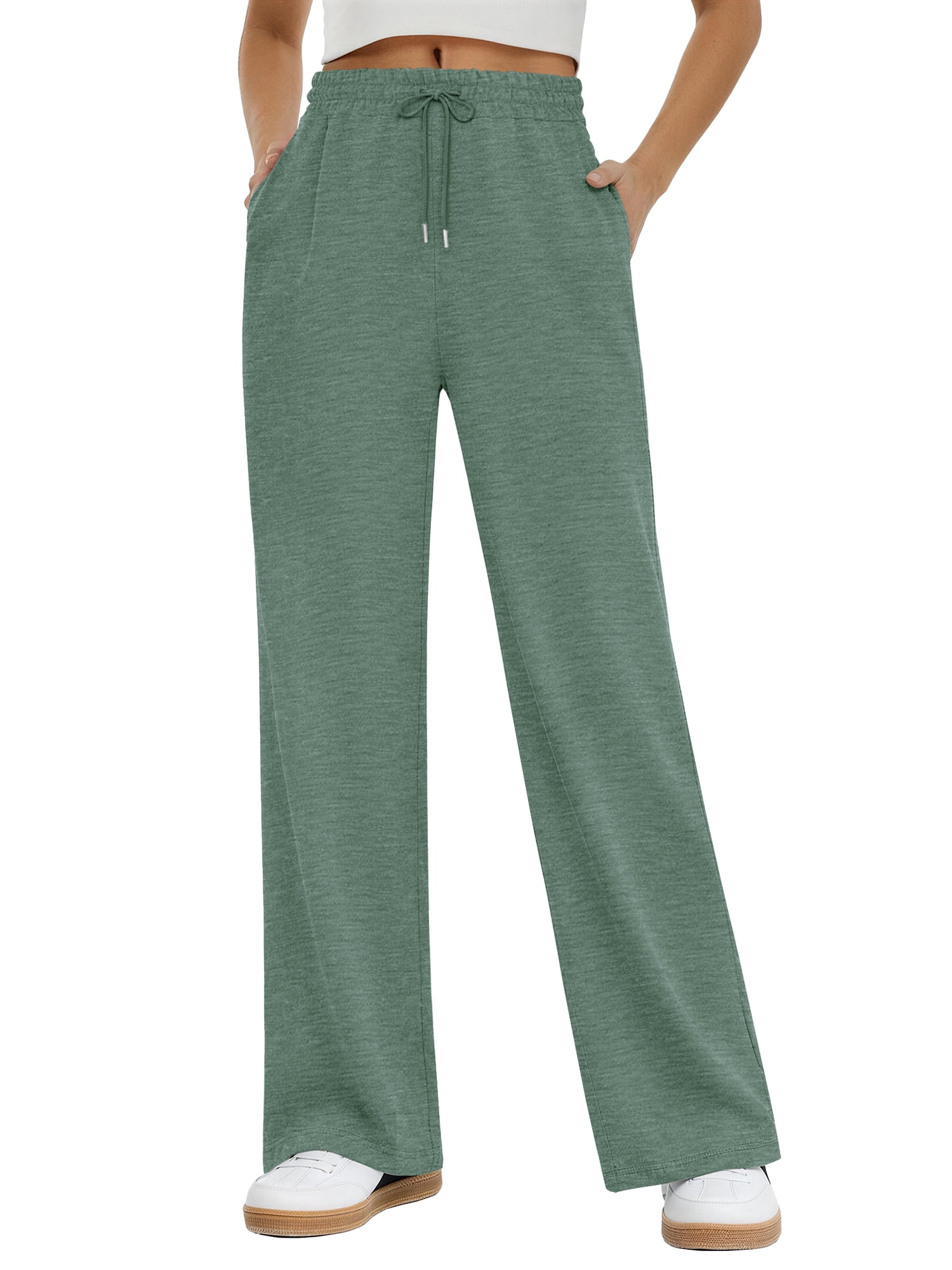 MOSHU Sweatpants for Women Straight Leg Elastic Waist Spring Fall Pants ...