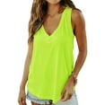 MOSHU Women's Flowy Deep V Neck Tank Tops, Loose Fit Summer Sleeveless ...